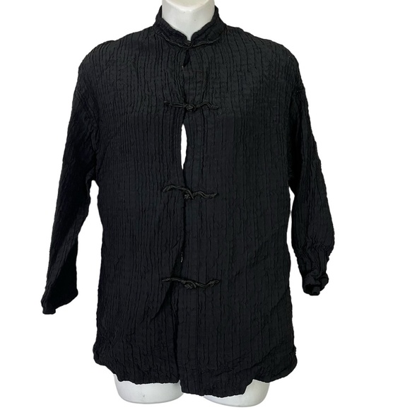 Eileen Fisher | Jackets & Coats | Eileen Fisher Black Frog Buttons ...